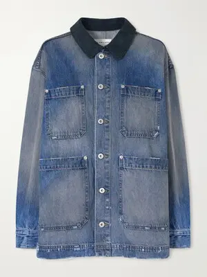SLVRLAKE Worker Corduroy-trimmed Denim Jacket