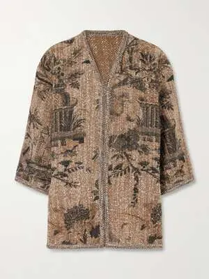 Etro Kesa Embroidered Bouclé Jacket - Beige
