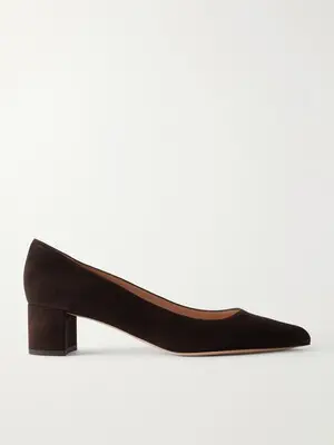 GIANVITO ROSSI Piper 45 Suede Pumps - Brown