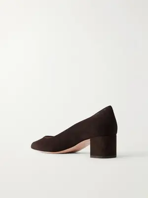 GIANVITO ROSSI Piper 45 Suede Block Heel Pumps