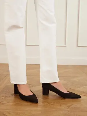 GIANVITO ROSSI Piper 45 Suede Block Heel Pumps