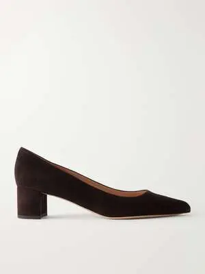 GIANVITO ROSSI Piper 45 Suede Pumps - Chocolate