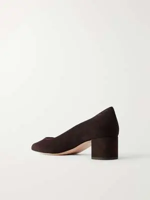 GIANVITO ROSSI Piper 45 Suede Pumps - Chocolate