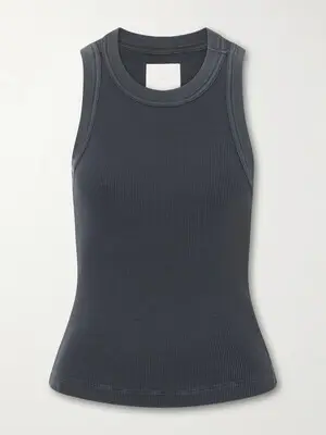 Citizens Of Humanity Isabel Ribbed Cotton And Tencel Lyocell-blend Tank - Gray