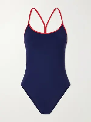 LIDO Racerback Stretch Swimsuit With Contrasting Trims - Blue