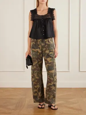 Citizens Of Humanity Mia Embroidered Ramie Blouse - Black