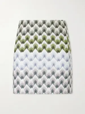 Missoni Embellished Crochet-knit Mini Skirt - Green