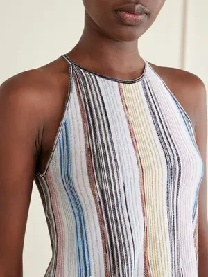 Missoni Crochet-knit Tank With Metallic Stripes