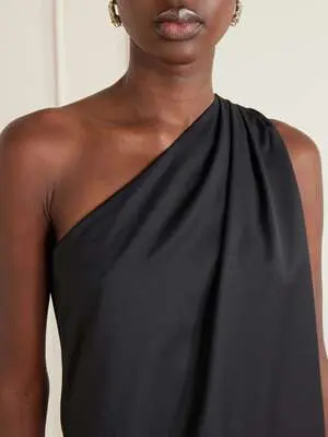 ABADIA Ayla One-shoulder Wool-blend Blouse
