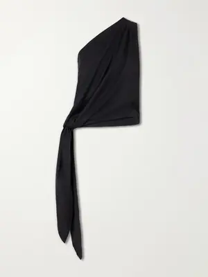 ABADIA Ayla One-shoulder Blouse - Black