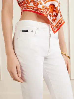 Dolce & Gabbana Mid-rise Straight-leg Capri Pants - White