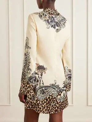 Etro Printed Satin Mini Dress