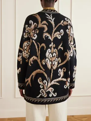 Etro Jacquard-knit Wool Cardigan