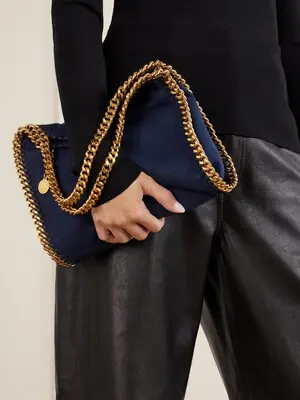 Stella McCartney Mini Falabella Shoulder Bag With Embellishments - Blue