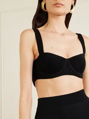 Galvan Nyx Ribbed Cropped Top