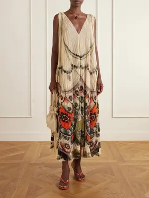 La DoubleJ Twirling Pleated Tulle Maxi Dress