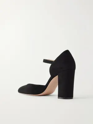 GIANVITO ROSSI 85 Suede Mary Jane Pumps