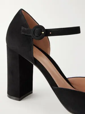 GIANVITO ROSSI 85 Suede Mary Jane Pumps