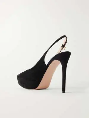 GIANVITO ROSSI Dasha Sling 85 Suede Slingback Pumps