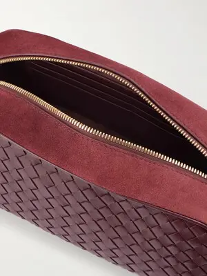 Bottega Veneta Small Intrecciato Leather And Suede Pouch