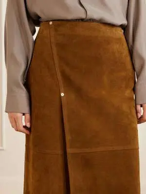 Studio Nicholson Melete Suede Midi Skirt