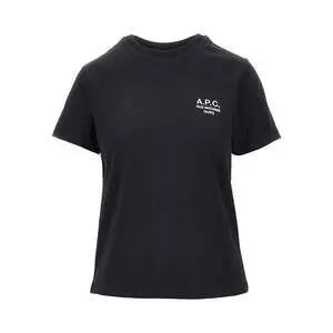 A.p.c. Short-sleeve Cotton Jersey T-shirt With Logo Embroidery - Black