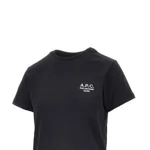 A.p.c. Short-sleeve Cotton Jersey T-shirt With Logo Embroidery - Black