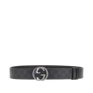 Gucci Gg Interlock Reversible Belt - Black