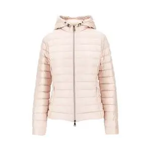 Moncler Padded Nylon Down Jacket With Logo Patch - Pink