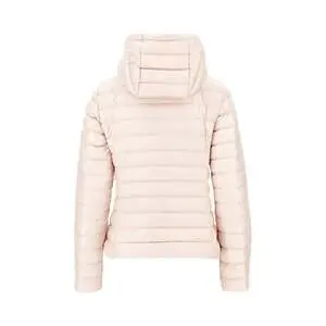 Moncler Padded Nylon Down Jacket With Logo Patch - Pink