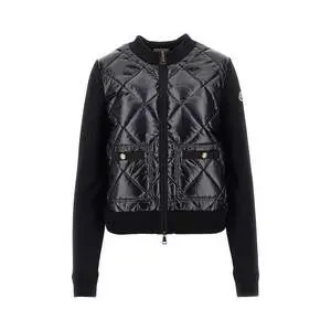 Moncler Padded Nylon And Knitted Cardigan