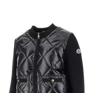 Moncler Padded Nylon And Knitted Cardigan