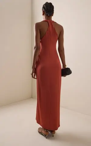 Another Tomorrow Gathered Halter Maxi Dress