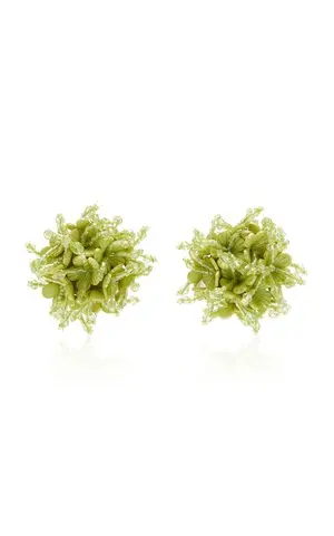 Oscar De La Renta Firework Stud Raffia Earrings