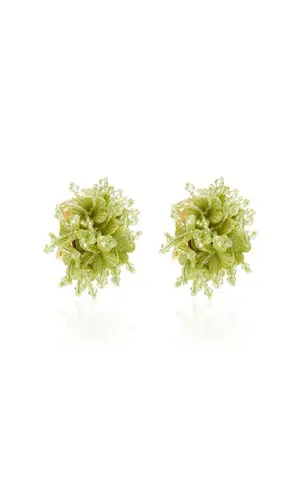 Oscar De La Renta Firework Stud Raffia Earrings