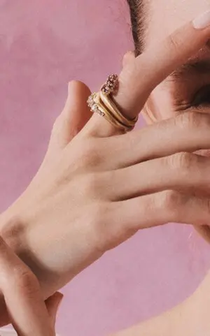 NADA GHAZAL 18k Yellow Multicolored Sapphire Ring