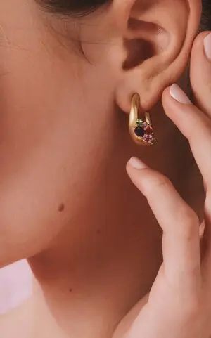 NADA GHAZAL 18k Yellow Sapphire Hoop Earrings