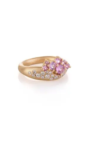 NADA GHAZAL 18k Yellow Diamond And Pink Sapphire Ring - Gold