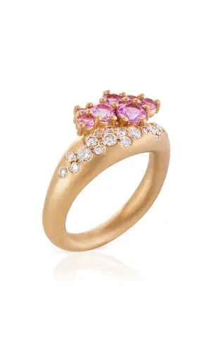 NADA GHAZAL 18k Yellow Diamond And Pink Sapphire Ring