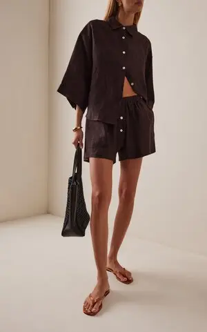DEIJI STUDIOS 03 Striped Linen Short Set