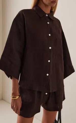 DEIJI STUDIOS 03 Striped Linen Short Set