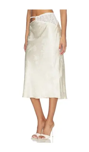 For Love & Lemons Adrift Satin Midi Skirt