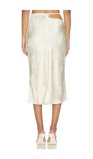 For Love & Lemons Adrift Satin Midi Skirt