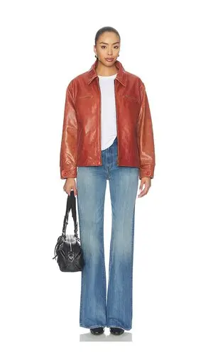 FOUND Marlboro Sun Faded Leather Racer Jacket