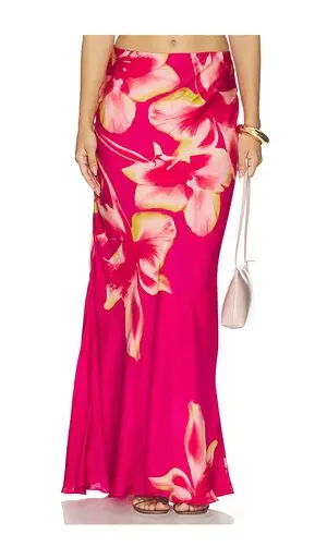 Rococo Sand Maxi Skirt In Red - Cherry