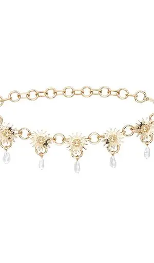 Lele Sadoughi Metallic Chain Belt