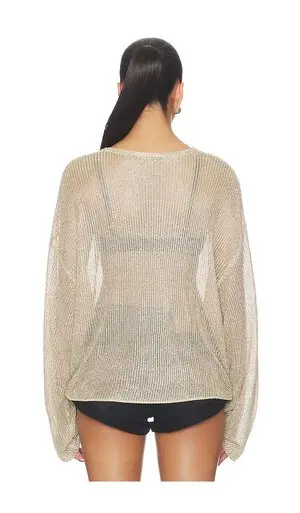 Lioness Bloom Metallic Knit Long Sleeve Top