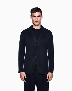 Giorgio Armani Upton Line Single-breasted Canneté Cupro Jacket