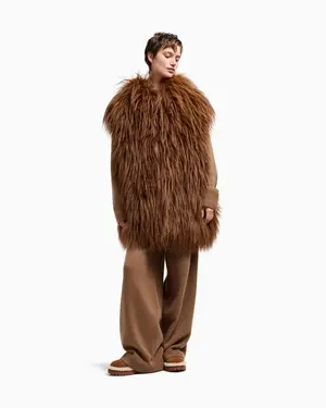 Giorgio Armani Long-haired Fur Vest With Hood