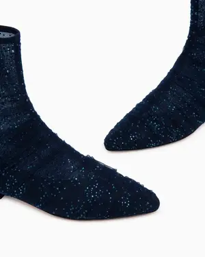 Giorgio Armani Ankle Boots With Tulle And Rhinestones